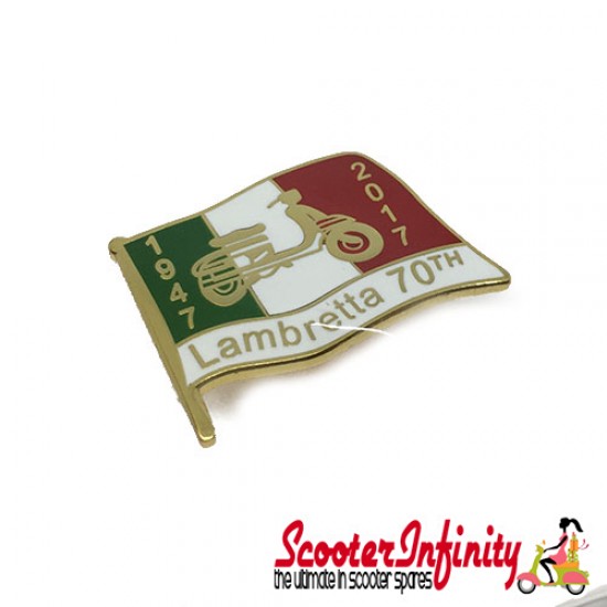 Pin Badge - Lambretta Flag 1947 - 2017
