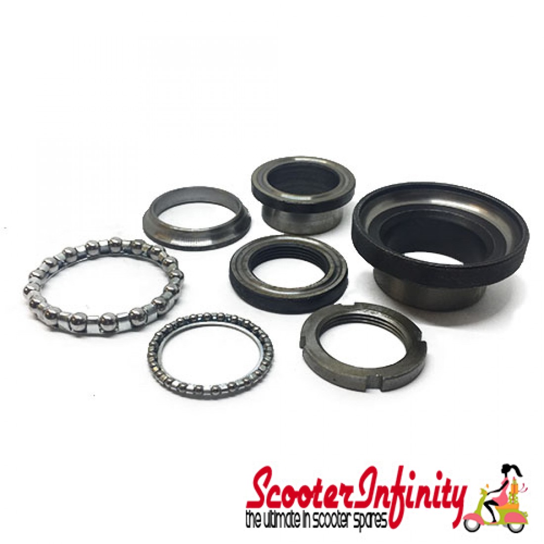 Fork Steering Bearing Cone Set (7 Pieces Chrome Ring Type) (UNI ...
