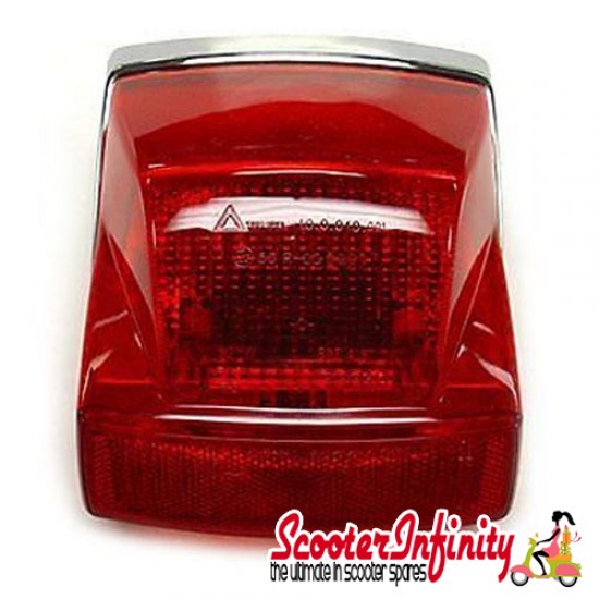 Rear Light (Vespa PX/MY 125-200) (Without Bulbs) (Chrome Surround)