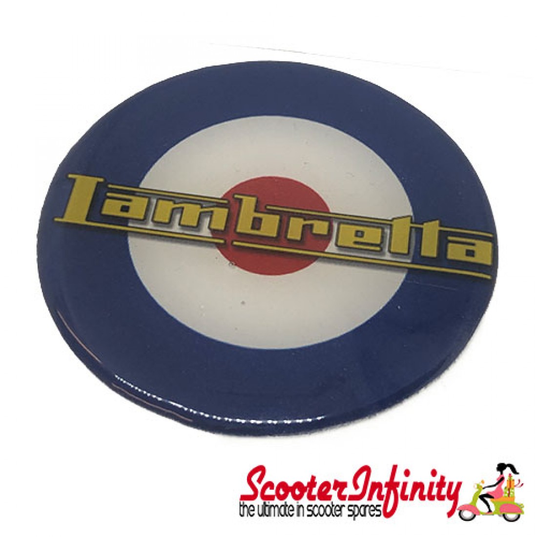 Badge Sticker Domed - Mod Lambretta Target (75mm, 75mm)