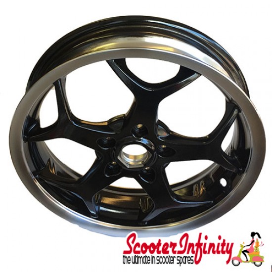Wheel Rim MP3 PAIR Front & Rear (Black with Polished Edge) (3.00-13 ...