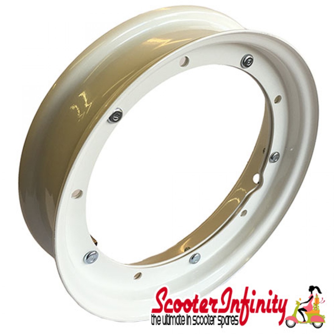 Wheel Rim Standard Split Vespa SIP 2.10x10 (White) (PX, T5, Rally)